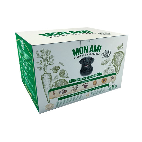 Mon Ami Alimento Human Grade c/Superfood Razas Med. y Gdes. x 12 Kg ...