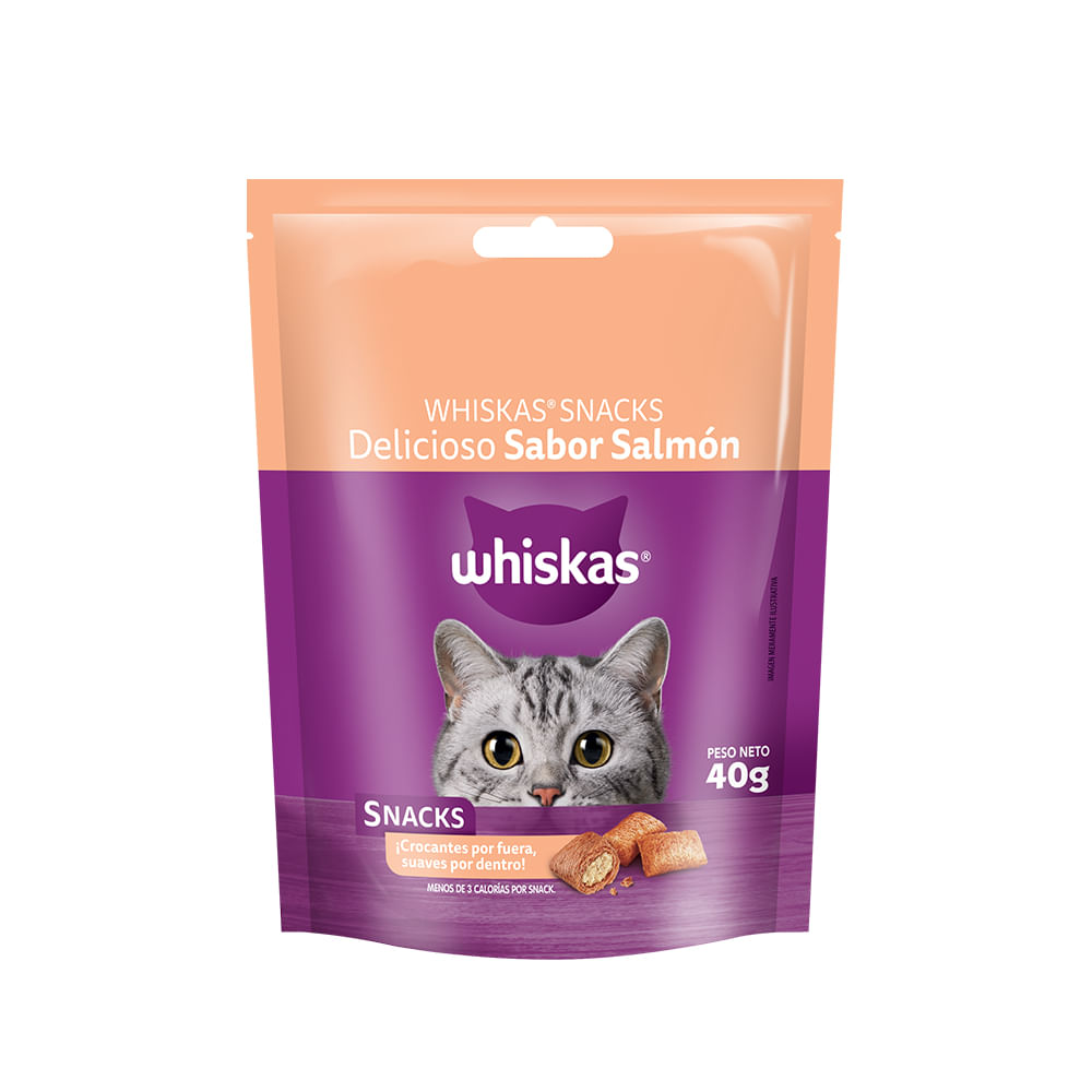WHISKAS SNACK DELICIOSO SABOR SALMON X 40 GR - Natural Life