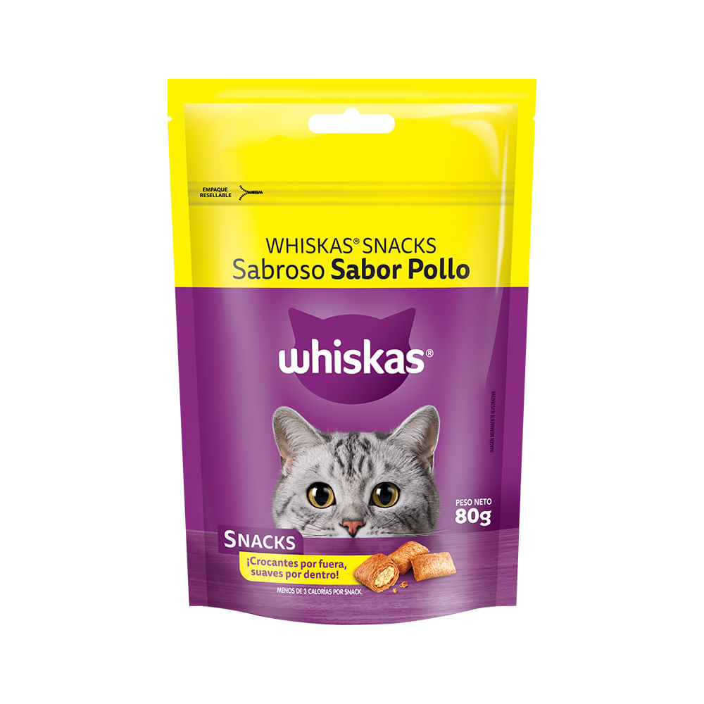 WHISKAS SNACK DELICIOSO SABOR POLLO X 80 GR - Natural Life