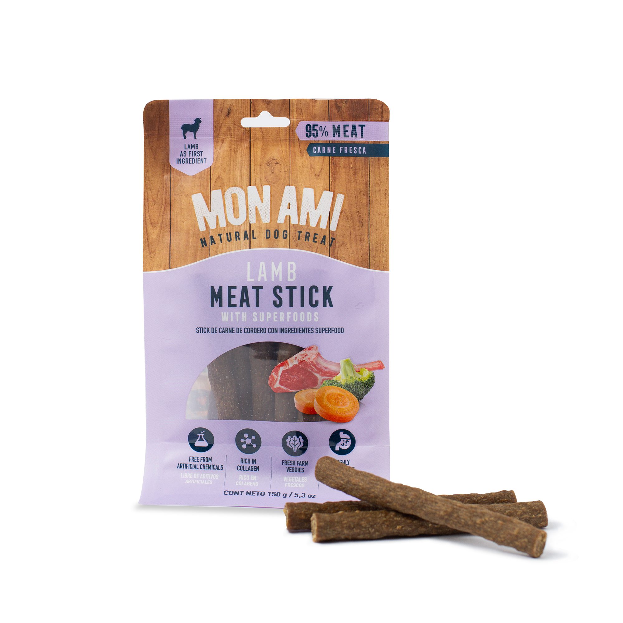 Snack Saludable Mon Ami Meat Stick Lamb X 250 Gr