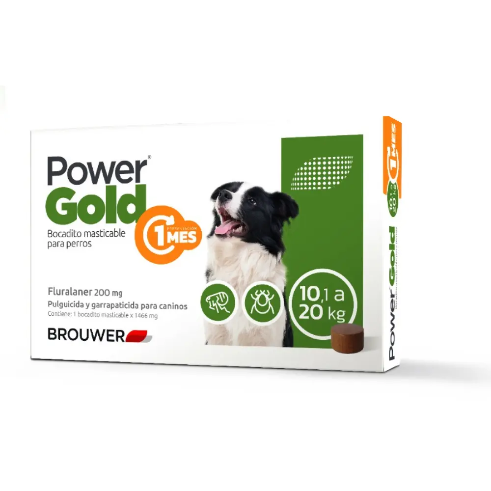 Comprimido Power Gold 30 días de10 a 20 Kg